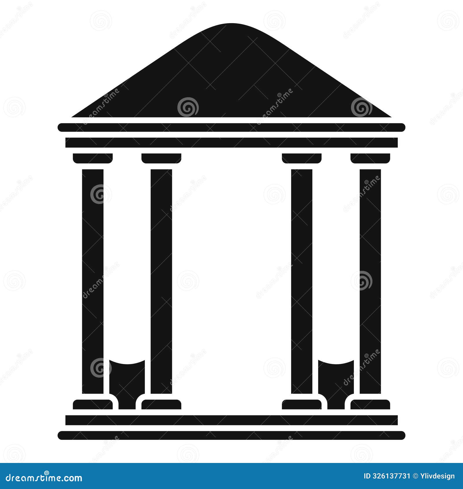 Ancient Greek Building Facade with Columns and Roof Stock Vector ...
