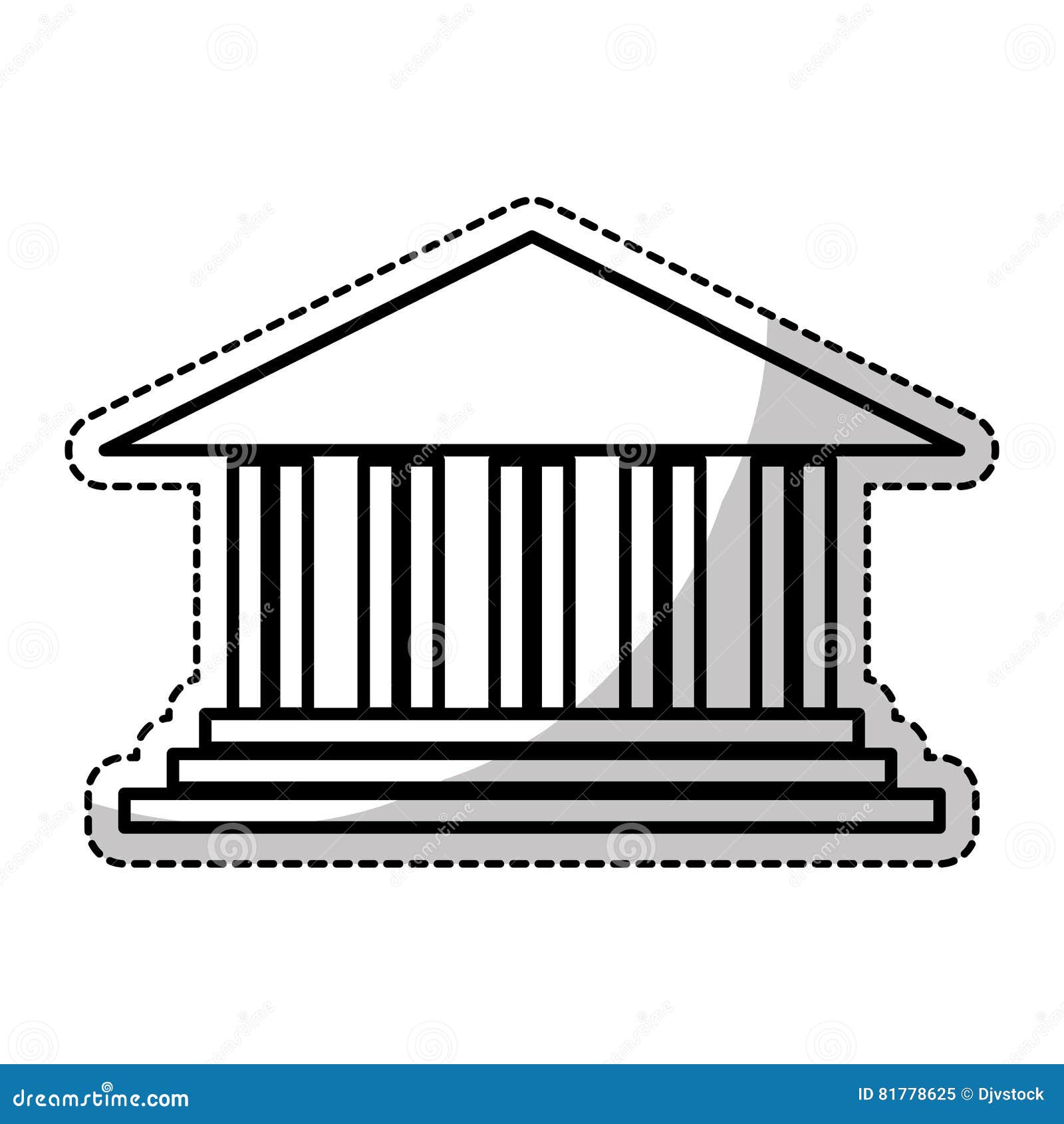 Ancient Greek Building Icon Image Stock Vector - Illustration of ...