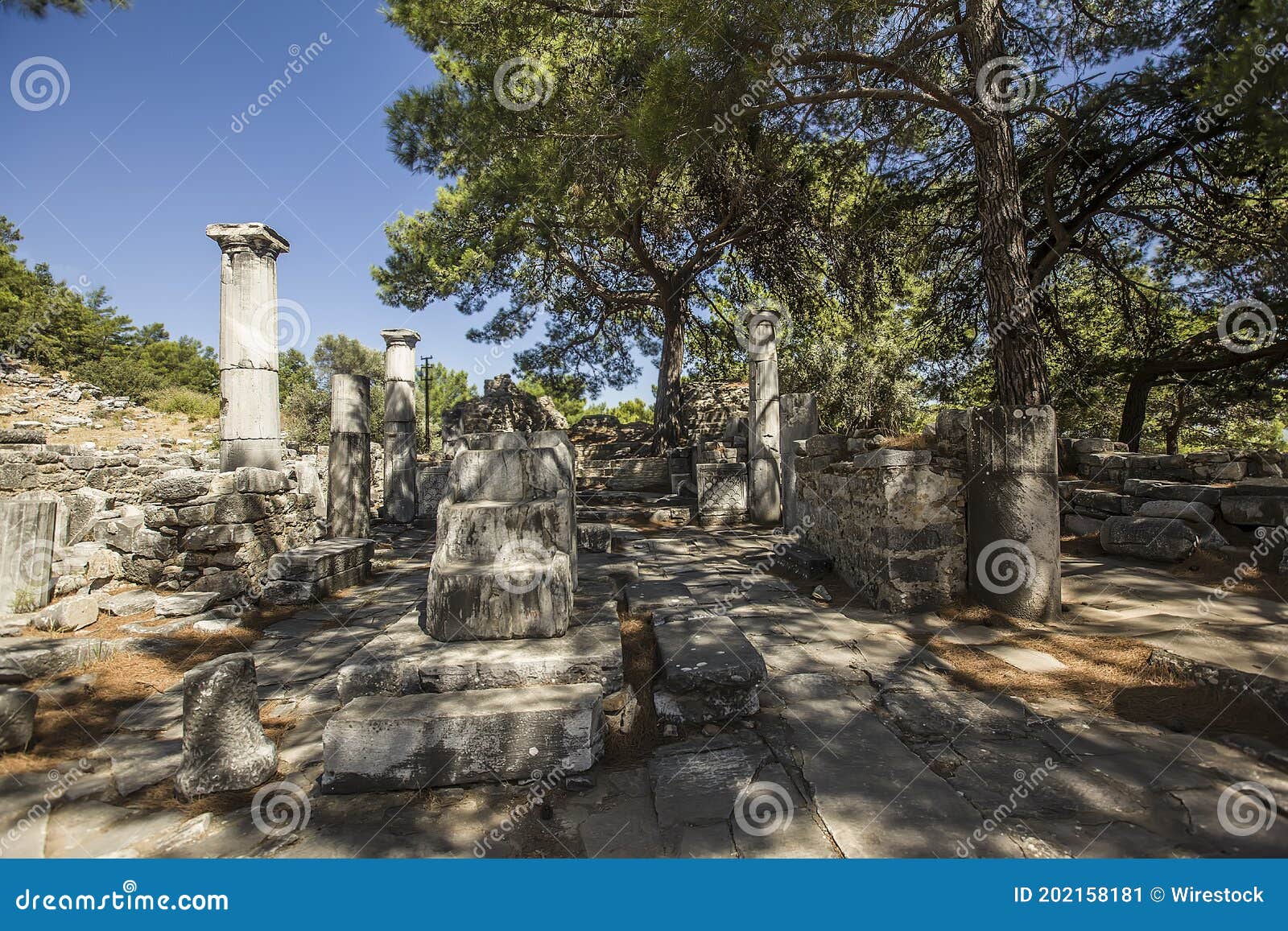 Ancient Greek City Priene Ruins, Turkey Stock Image - Image of travel ...