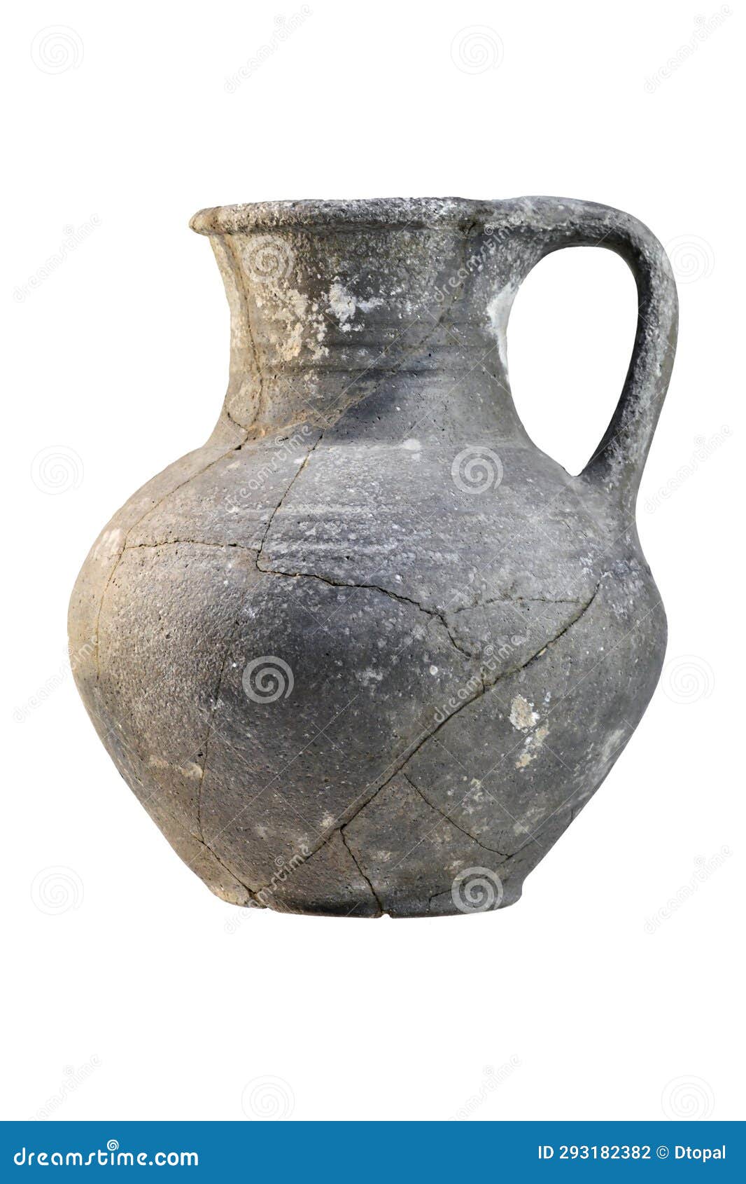 Ancient Greek Clay Jug on a White Background Stock Photo - Image of ...
