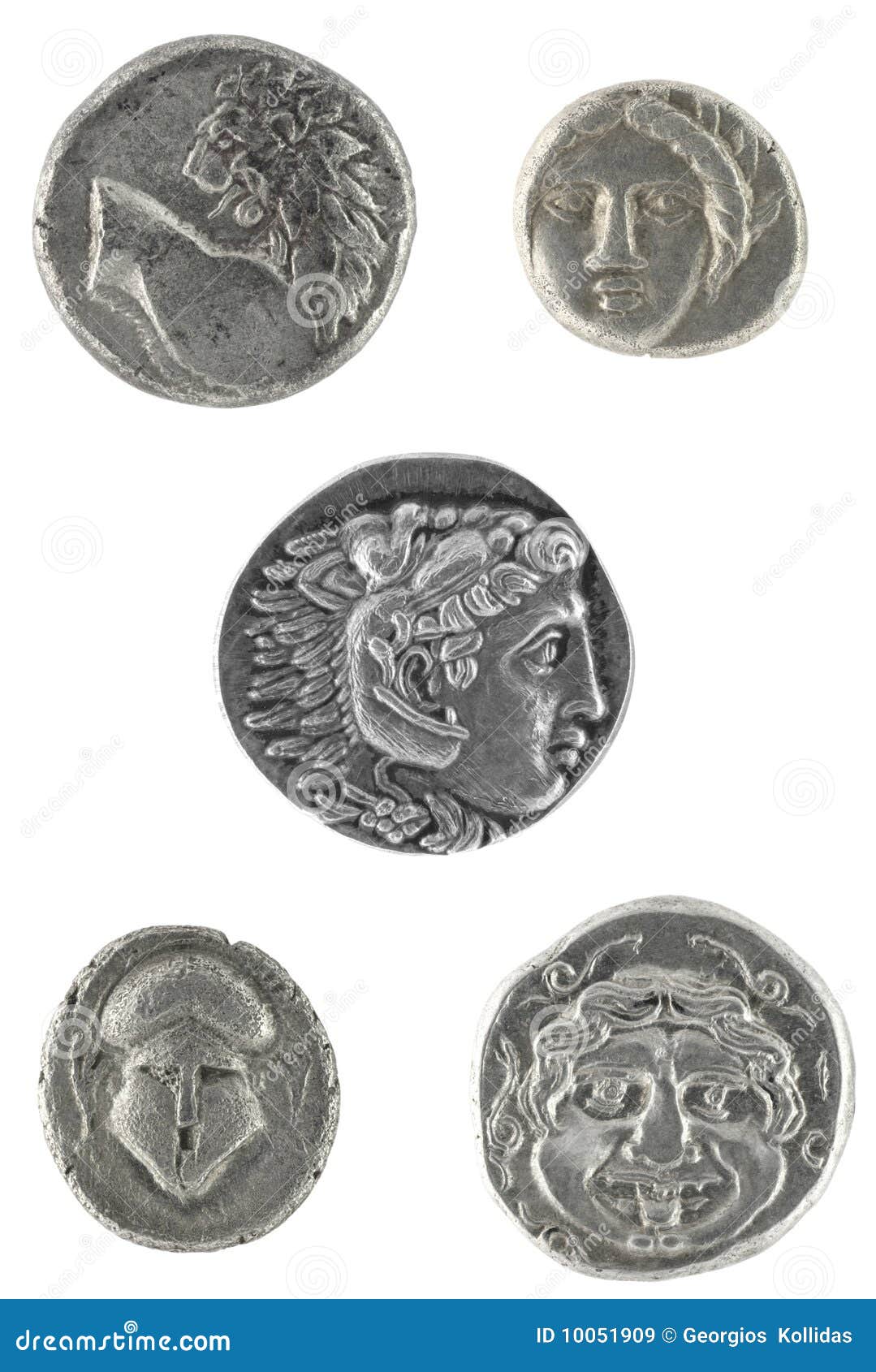 Ancient Greek Coins stock image. Image of isolated, alexander - 10051909