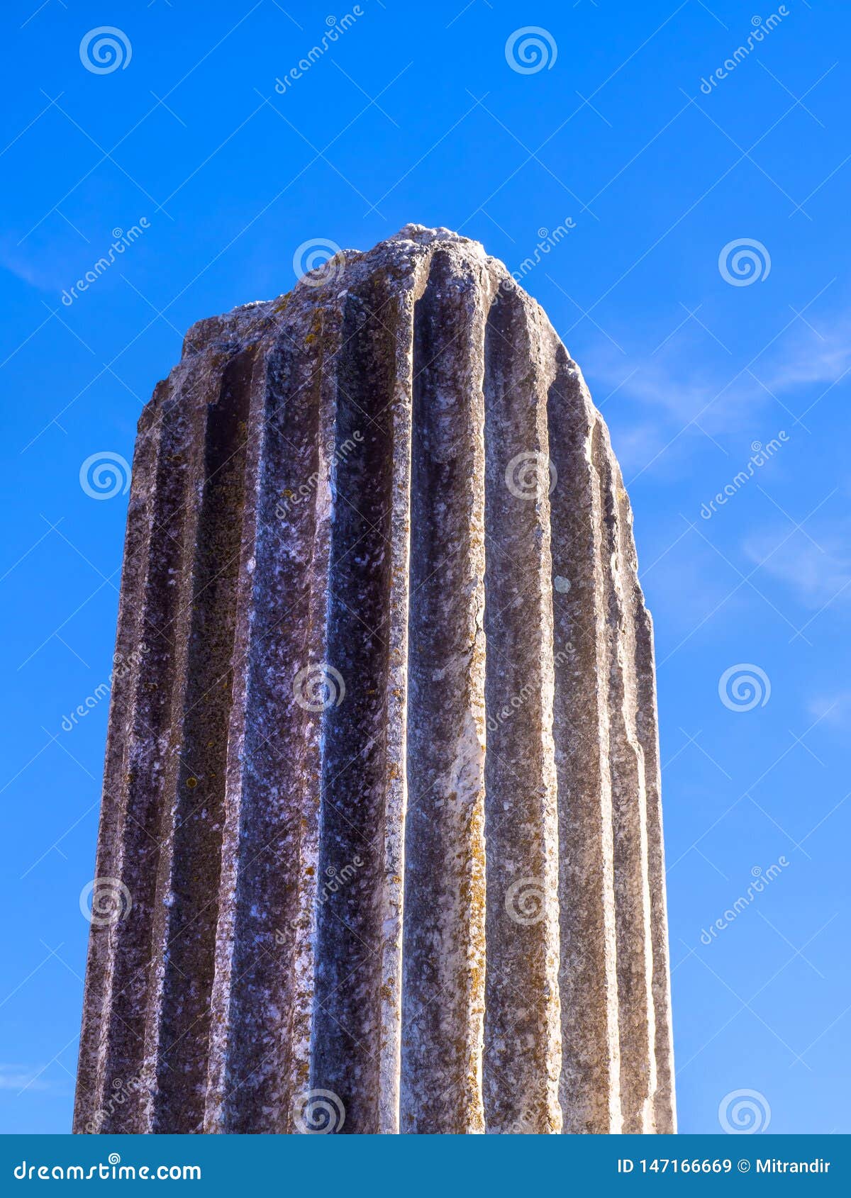 Ancient Greek Column - Clear Sky Background Stock Image - Image of ...