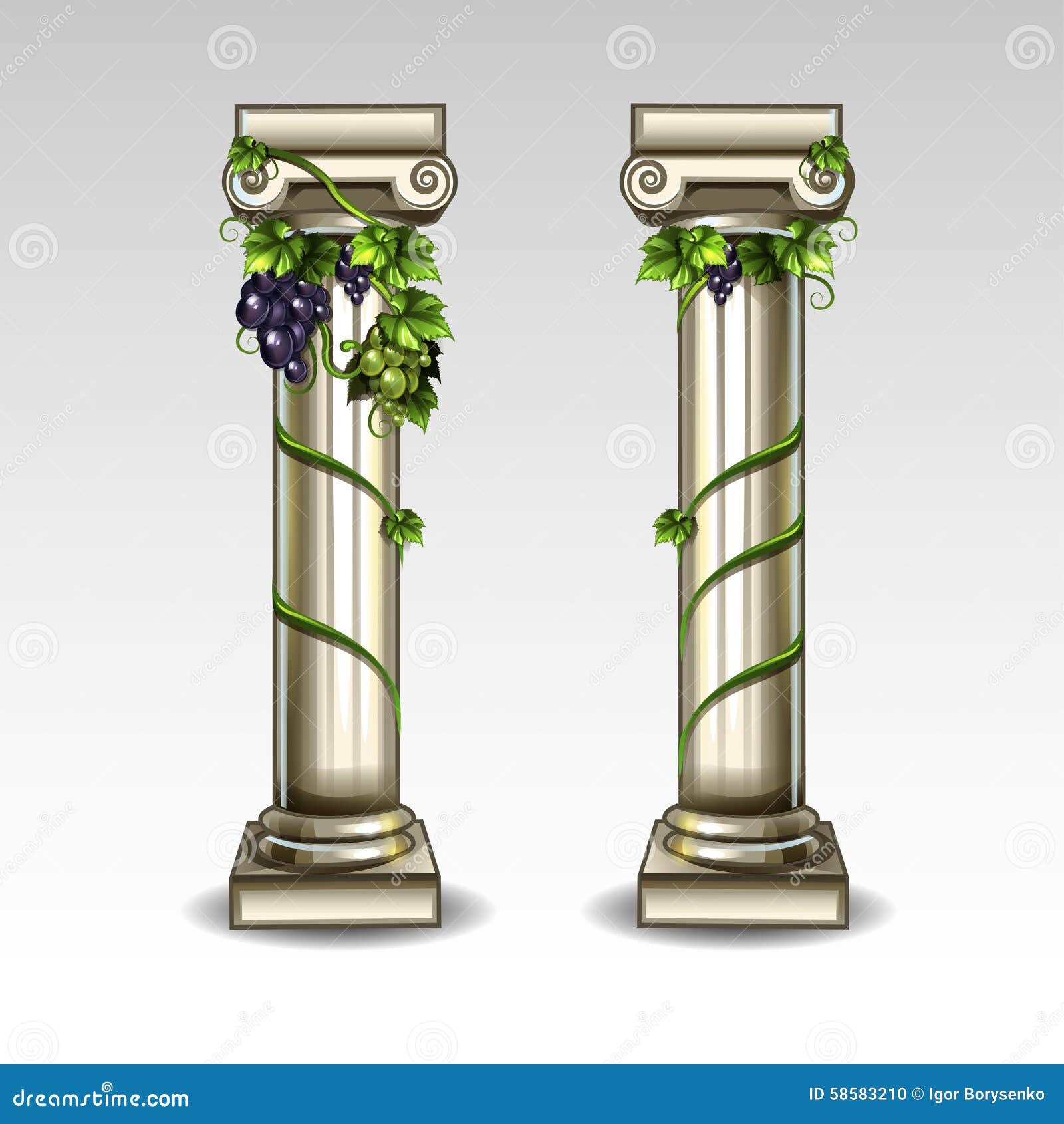Greek Columns With Details Cartoon Vector | CartoonDealer.com #18549045