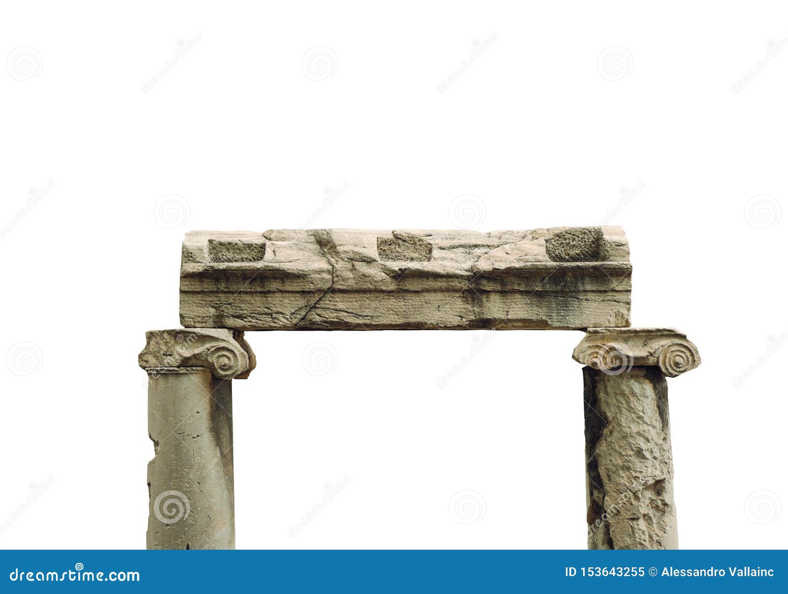 Ancient Greek Columns Isolated on a White Background Stock Image ...