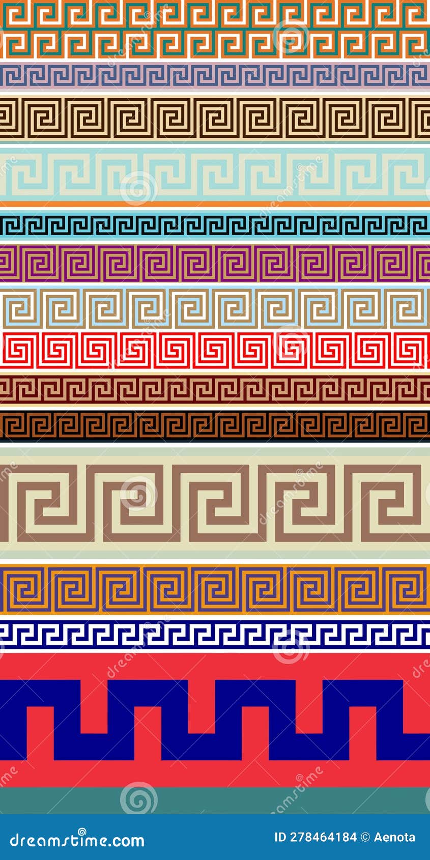 Ancient Greek Decorative Seamless Pattern Meander Abstract Vector ...