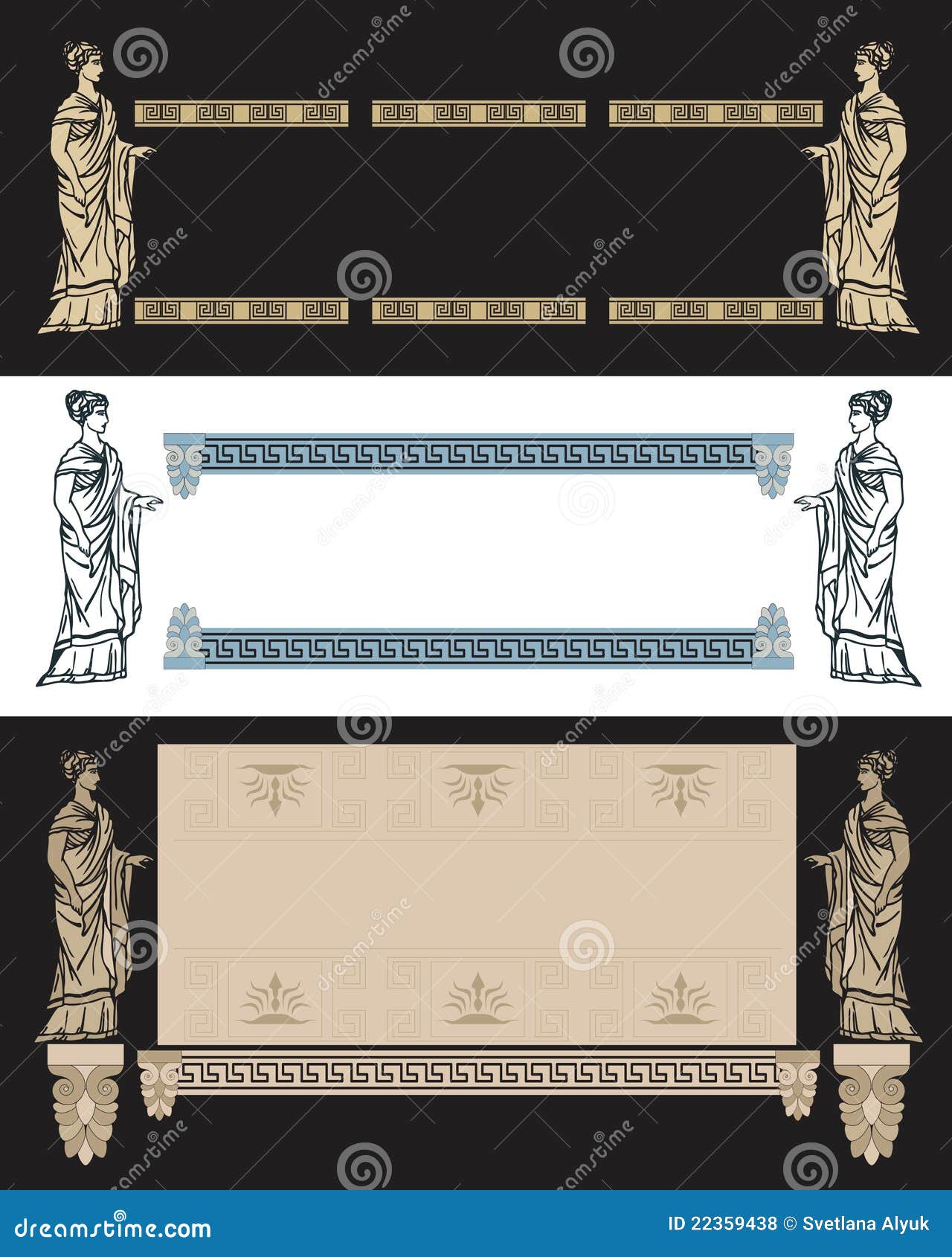Ancient Greek Design Vector Stock Vector - Illustration of goddess ...