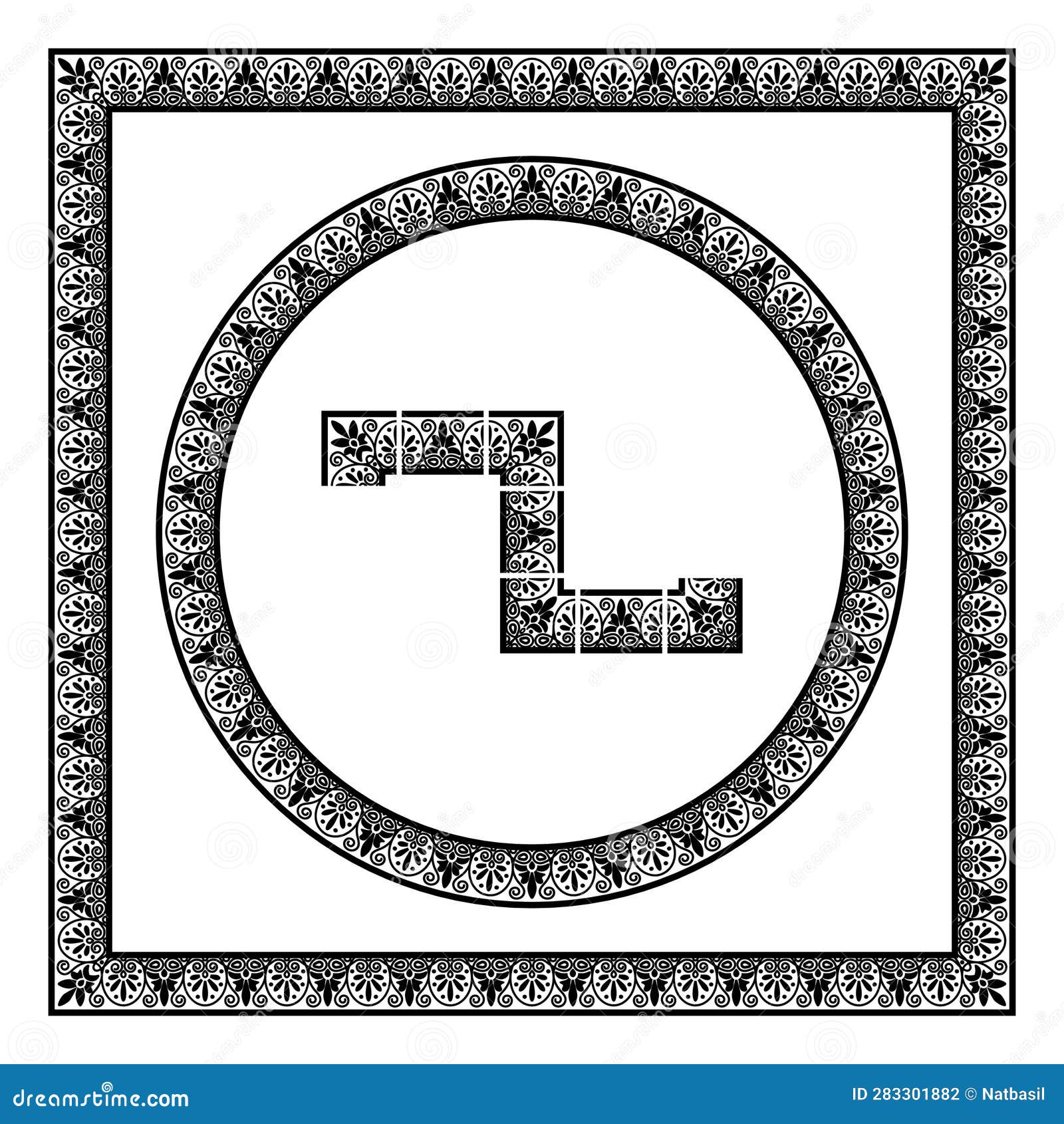 Ancient Greek Floral Antique Pattern. Set for Creating Frames and ...