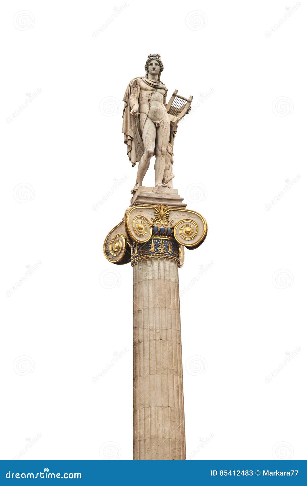 Ancient Greek god Apollo. stock image. Image of culture - 85412483