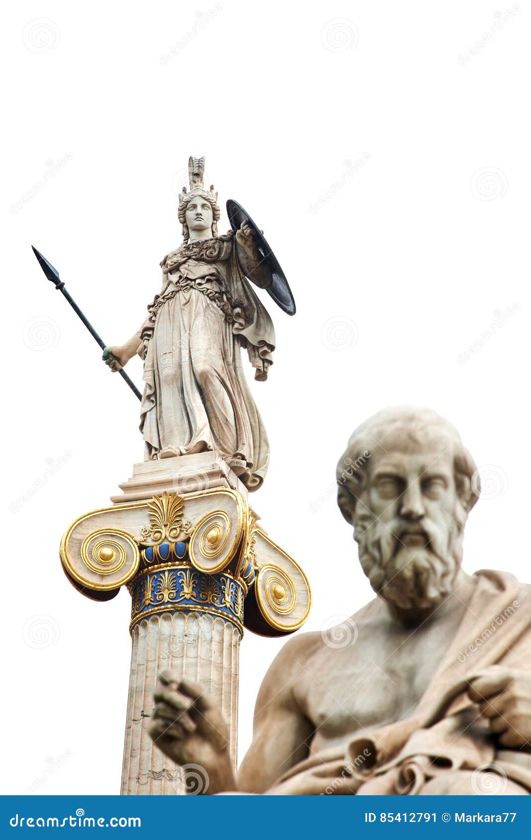 Ancient Greek god Athena. stock image. Image of university - 85412791