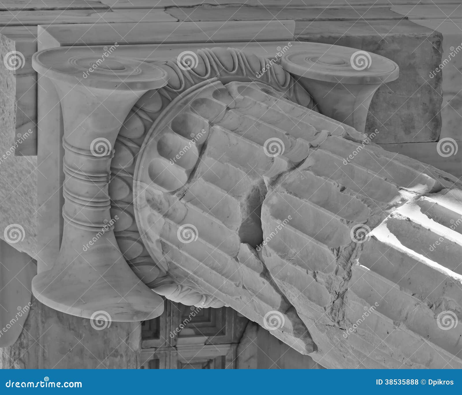 Ancient Greek Ionian Order Column Detail Stock Photo - Image of ...