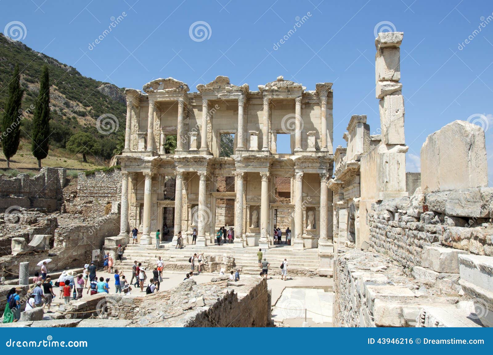 Ancient Greek Library Ephesus Stock Photo - Image of greek, turkey ...