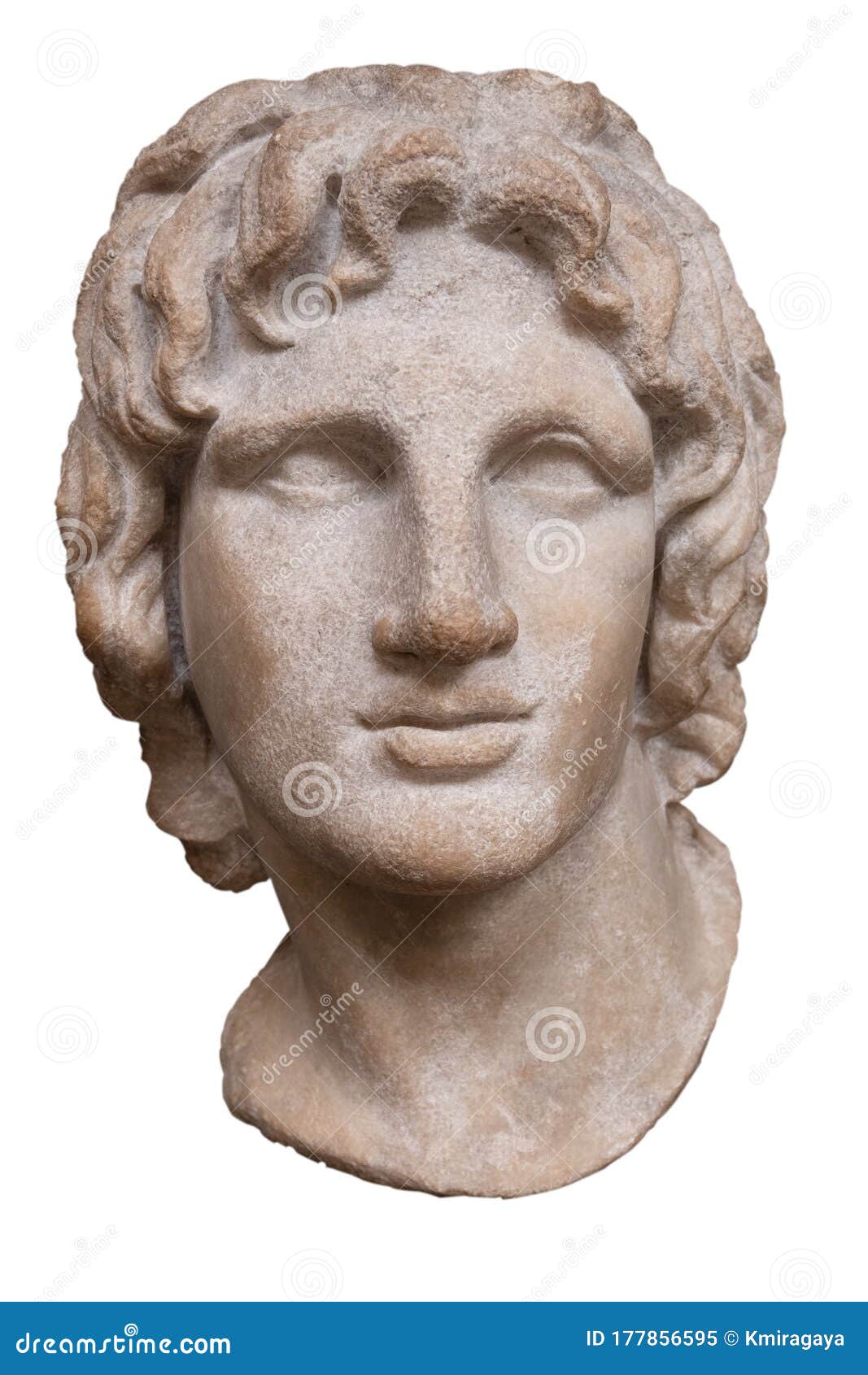 Ancient Greek Marble Head of Alexander the Great Stock Image - Image of ...