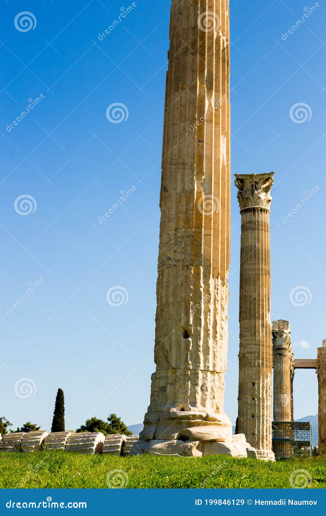 Ancient Greek Marble Pillar in Athens Stock Image - Image of mythology ...