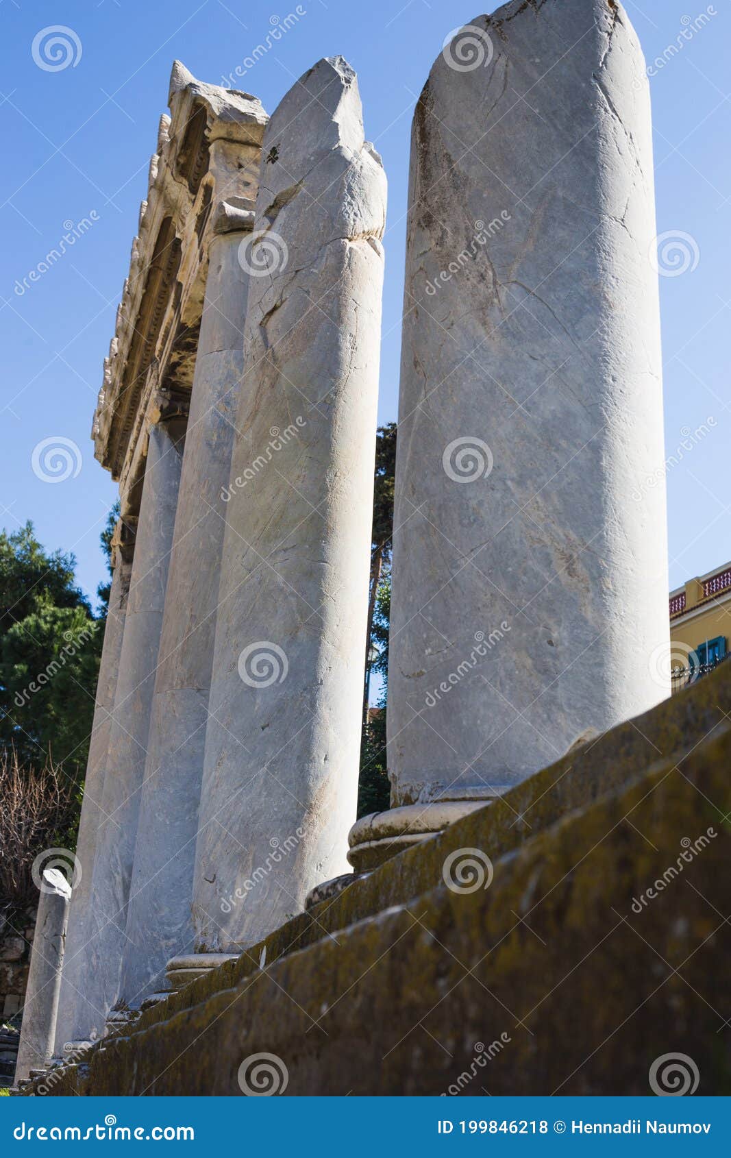 Ancient Greek Marble Pillar in Athens Stock Photo - Image of european ...