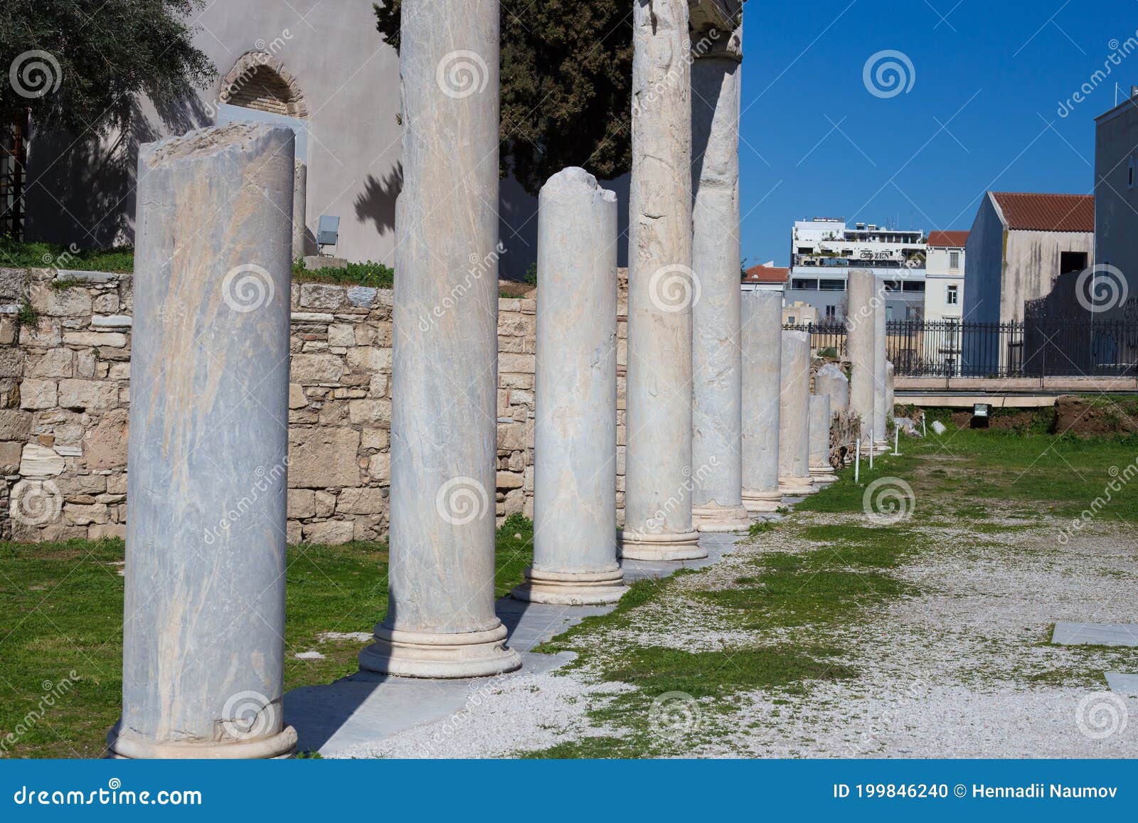 Ancient Greek Marble Pillar in Athens Stock Photo - Image of style ...