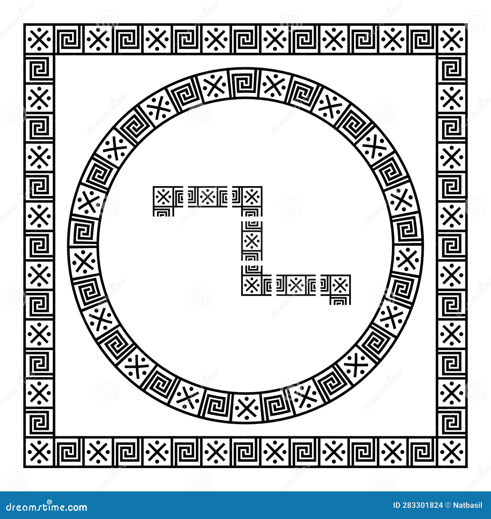 Ancient Greek Meander Antique Pattern. Set for Creating Frames and ...