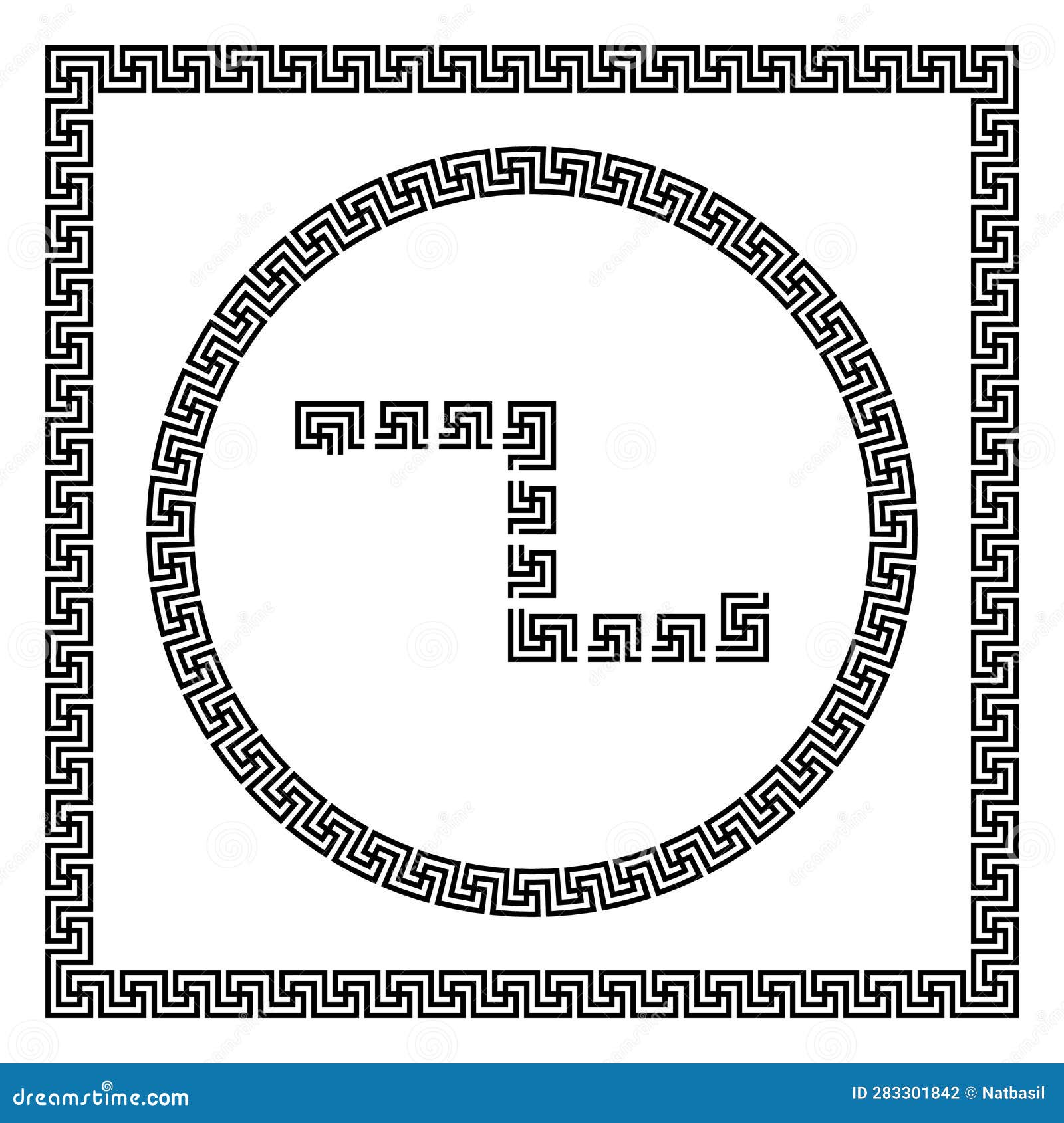 Ancient Greek Meander Antique Pattern. Set for Creating Frames and ...