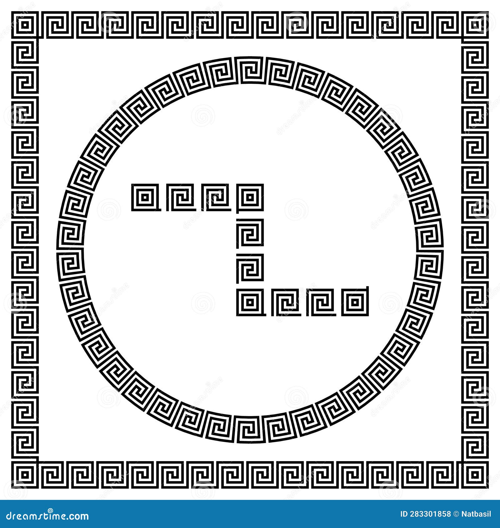 Ancient Greek Meander Antique Pattern. Set for Creating Frames and ...