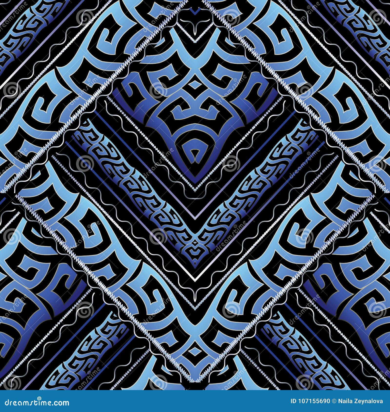 Ancient Greek Meanders Seamless Pattern. Vector Abstract Background ...