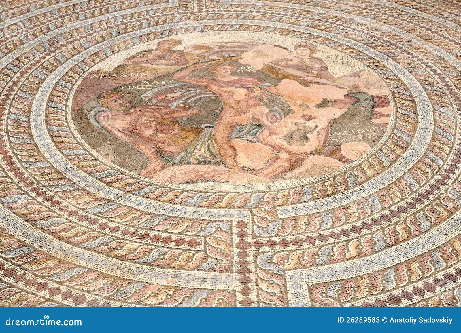 Ancient Greek mosaic editorial stock photo. Image of block - 26289583