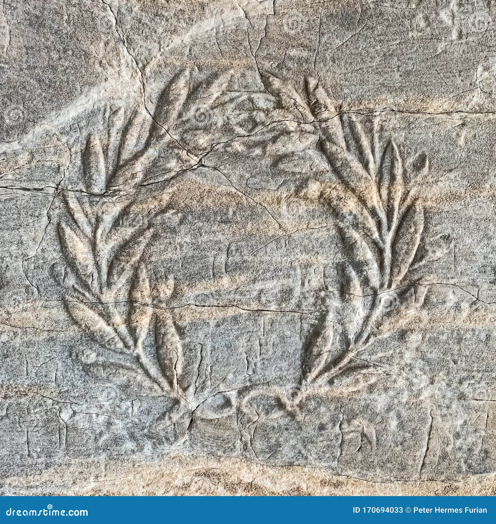 Ancient Greek Myrtle Wreath, Relief on a Stone of the Acropolis Stock ...