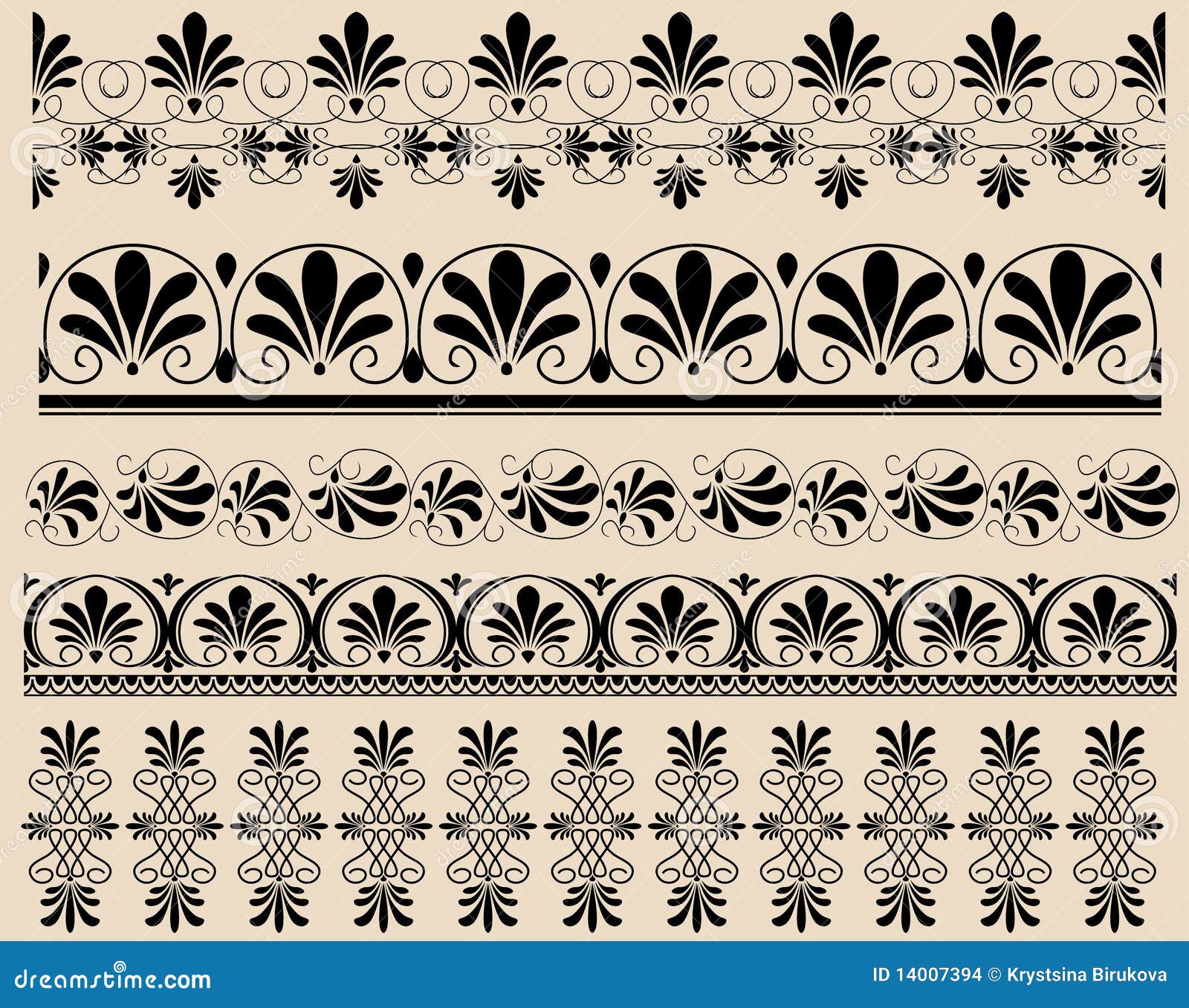 Ancient Greek ornament set stock vector. Illustration of drawing - 14007394