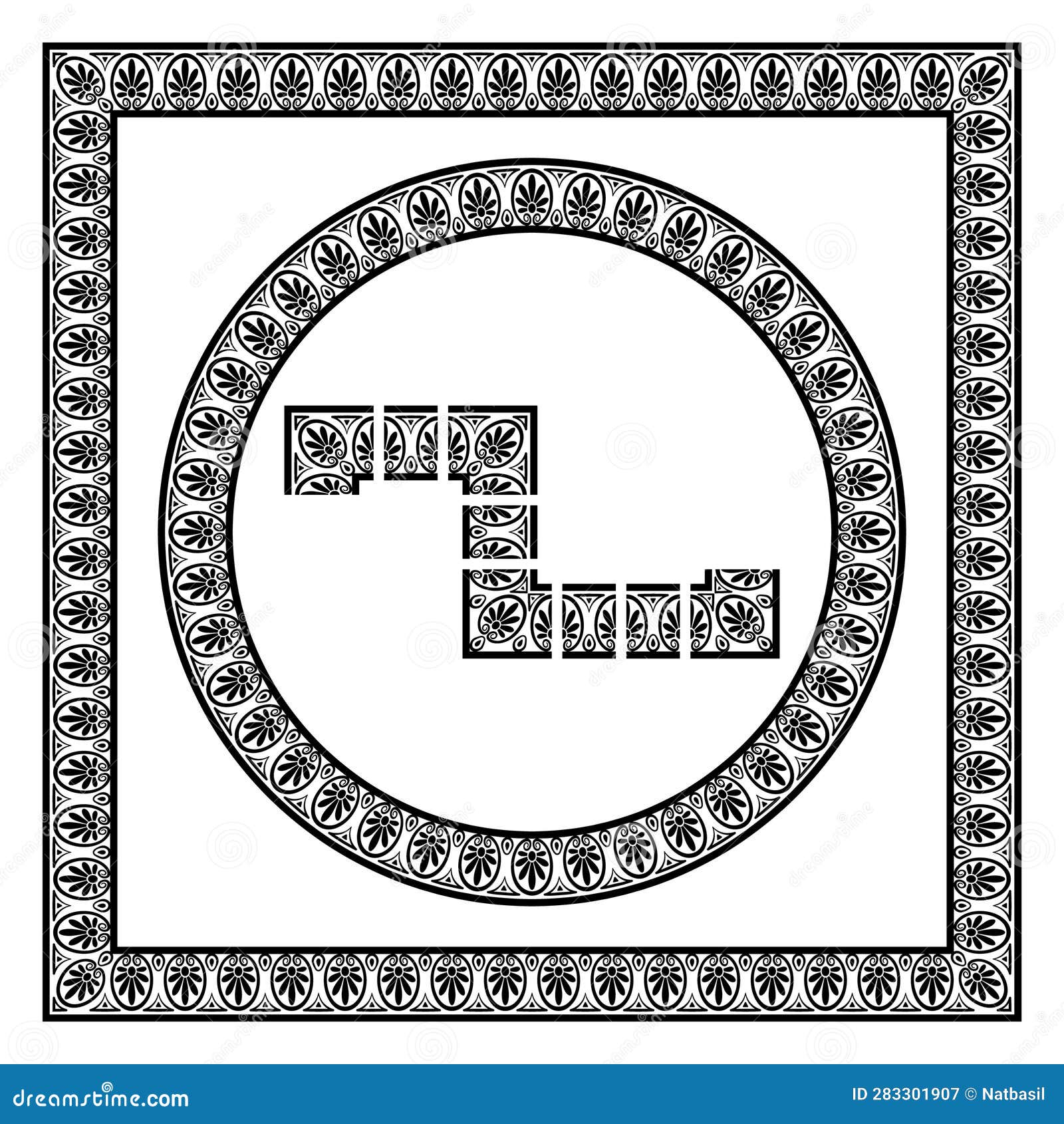 Greek Palmette, Vintage Engraving Vector Illustration | CartoonDealer ...