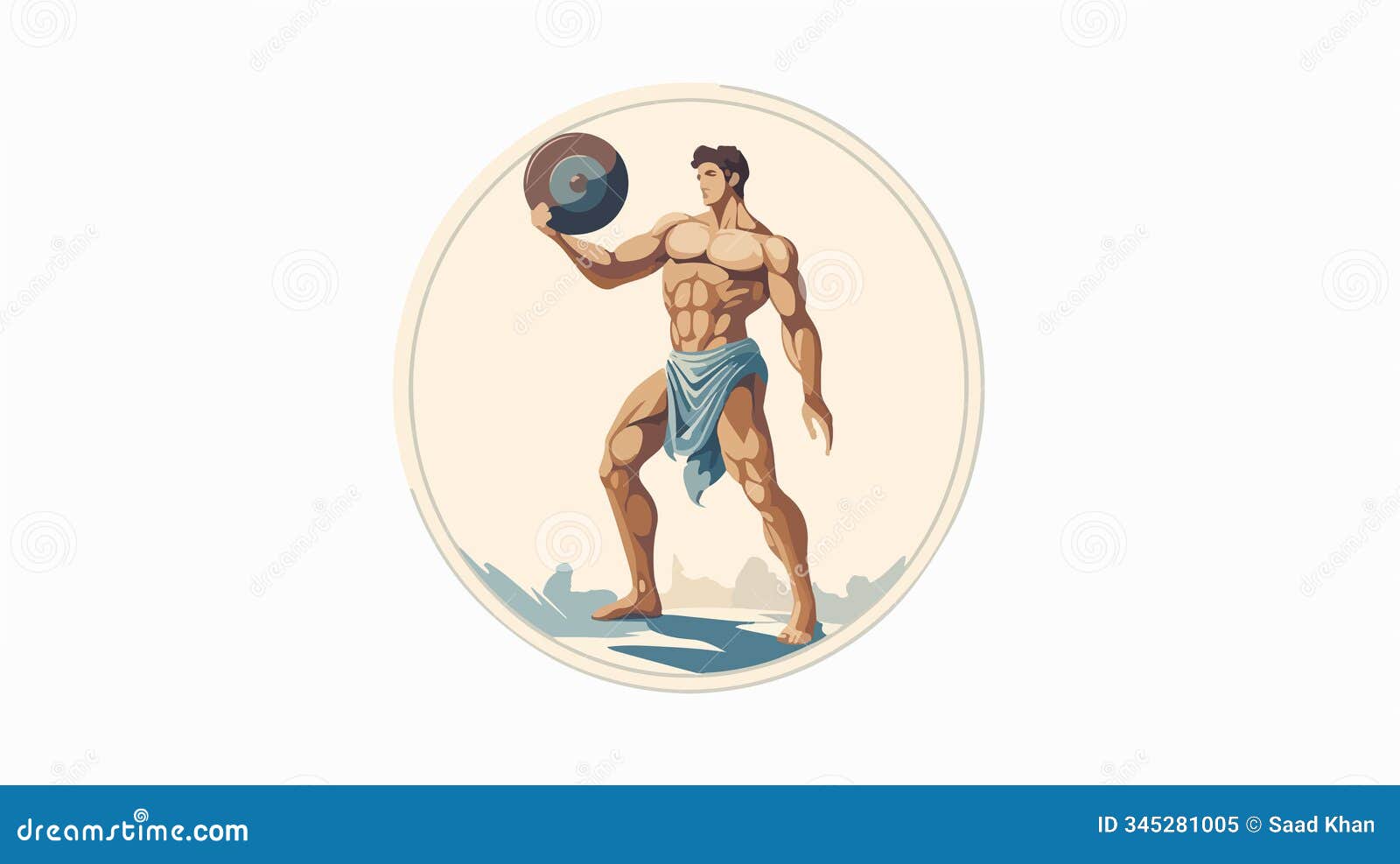 Ancient Greek Period Discus Athlete Statue Design Stock Illustration ...
