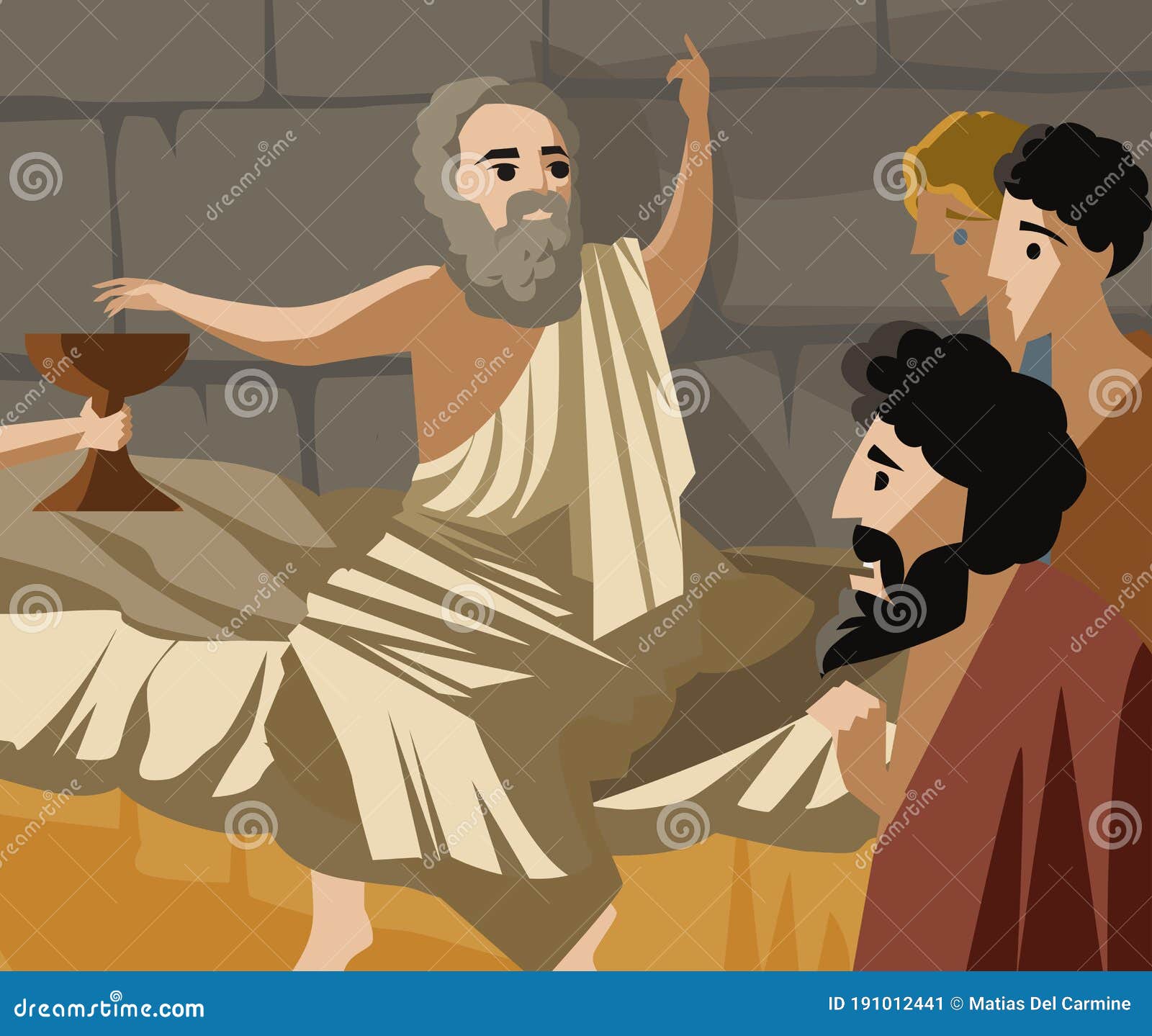 Ancient Greek Philosopher Talking To Students Stock Vector ...
