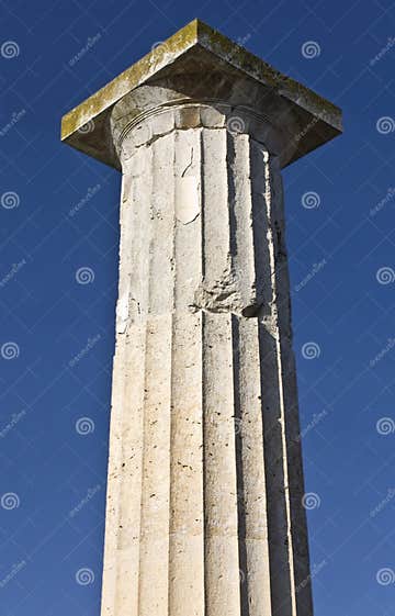 Ancient Greek Pillar of Doric Rhythm Stock Image - Image of acropolis ...