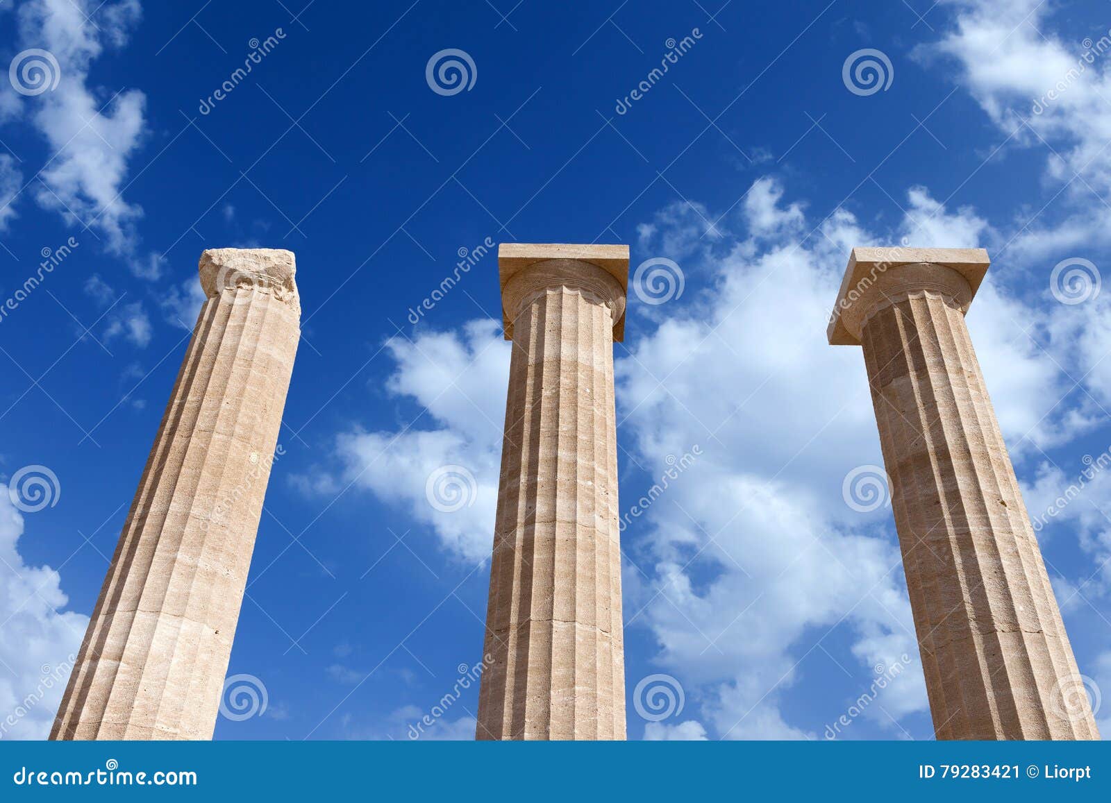Ancient Greek pillars stock image. Image of background - 79283421