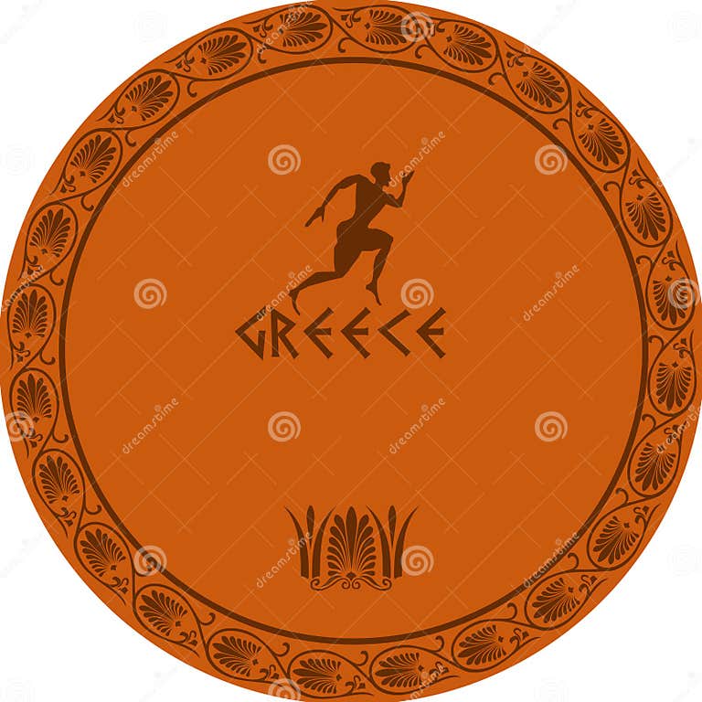 Ancient Greek plate stock vector. Illustration of template - 6603820