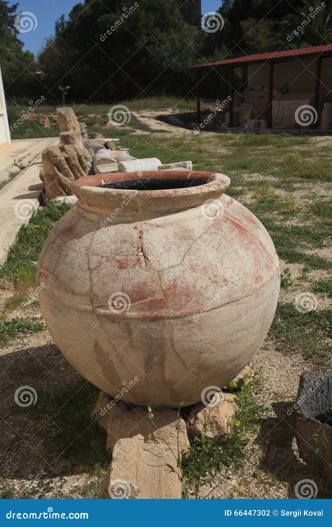 Ancient Greek Pot Found During Excavations In Paphos, Cyprus. Stock ...