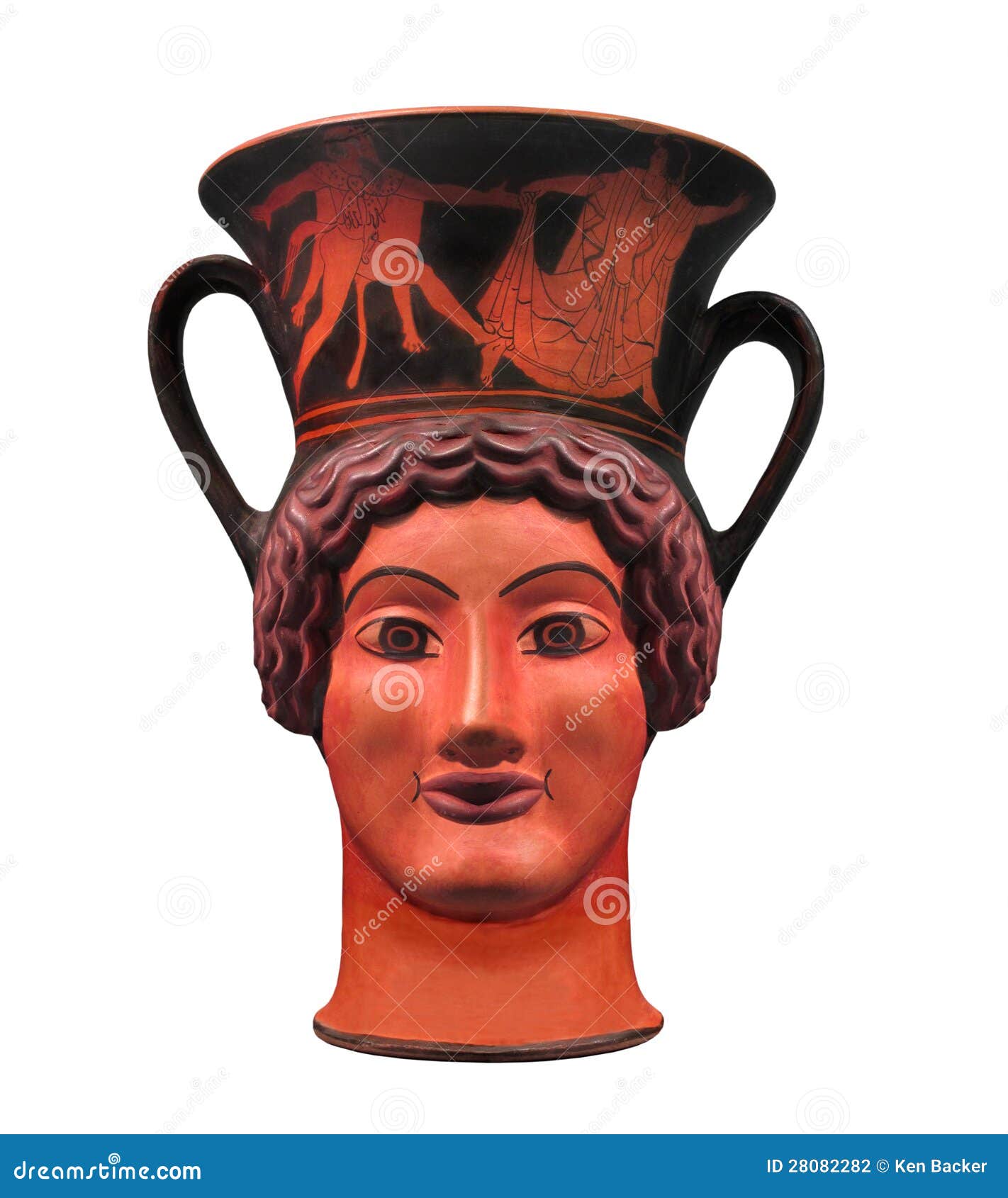 Ancient Greek Pottery Cup Isolated. Stock Photo - Image of handle ...