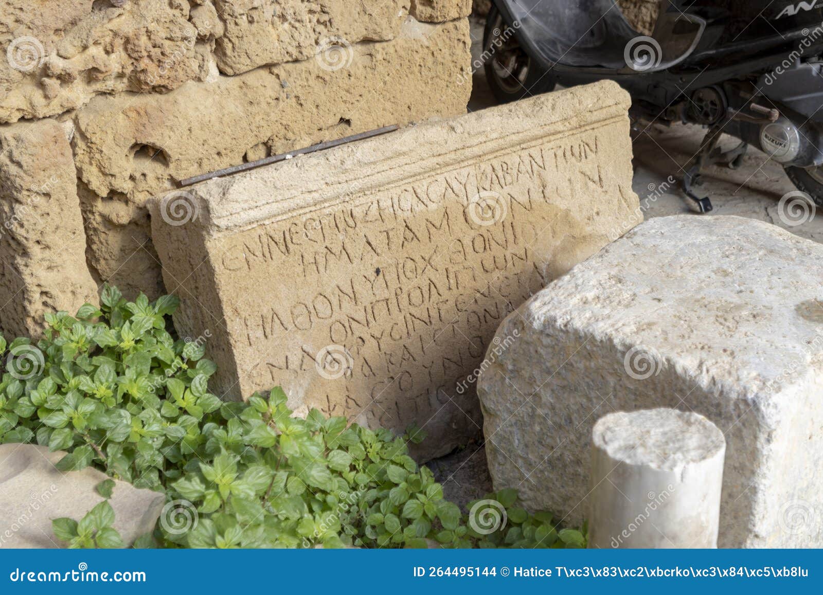 Ancient Greek Ruins, Close Up Stock Photo - Image of headstone ...