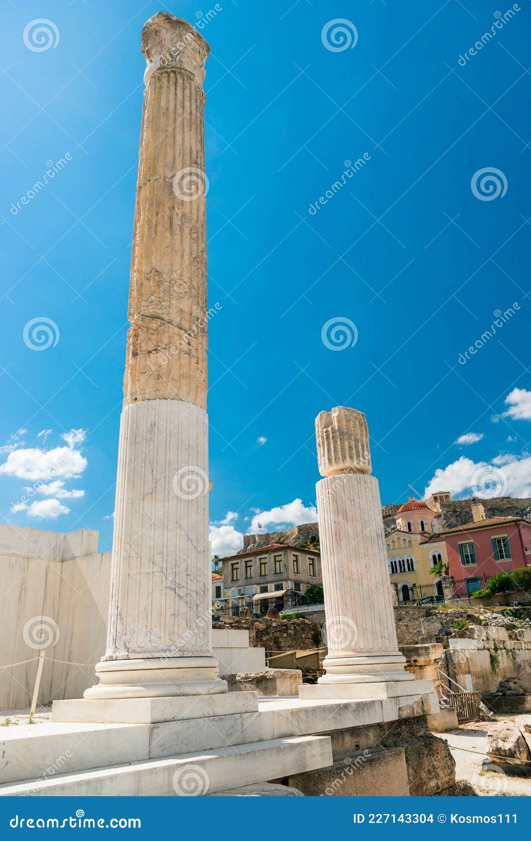 Ancient Greek Ruins Columns Building. Stock Photo - Image of athens ...