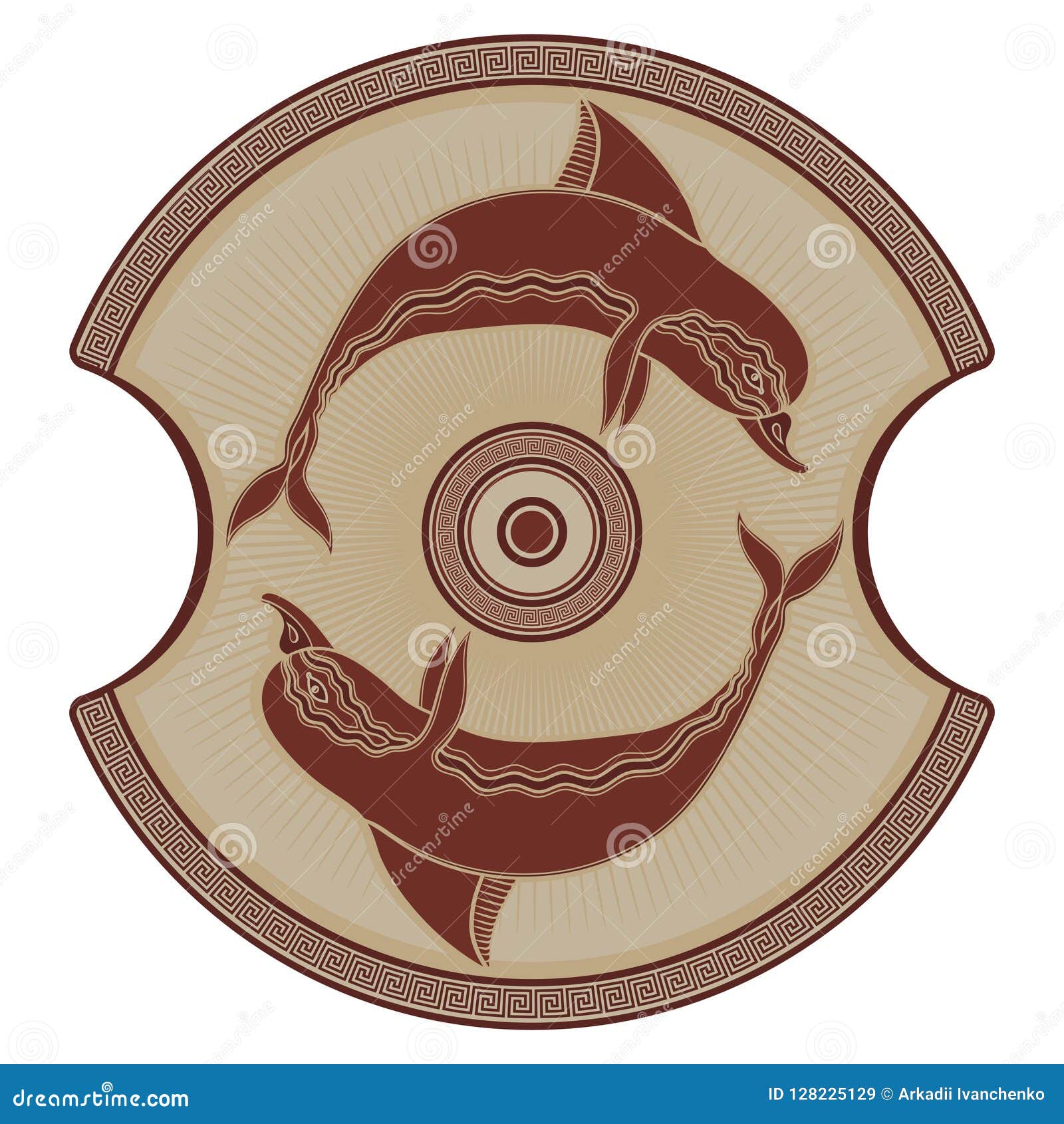 Greek Shield Face Vector Illustration | CartoonDealer.com #9184198