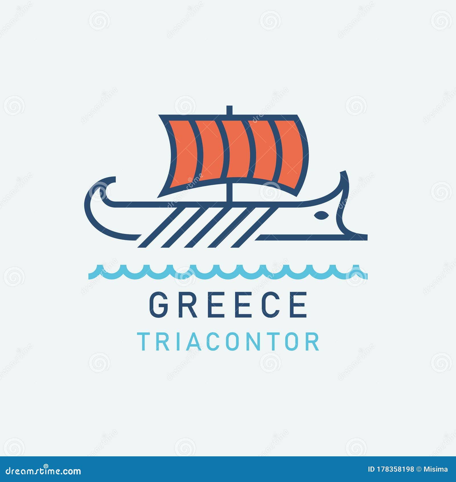 Greek Ship Cartoon Vector | CartoonDealer.com #25979905