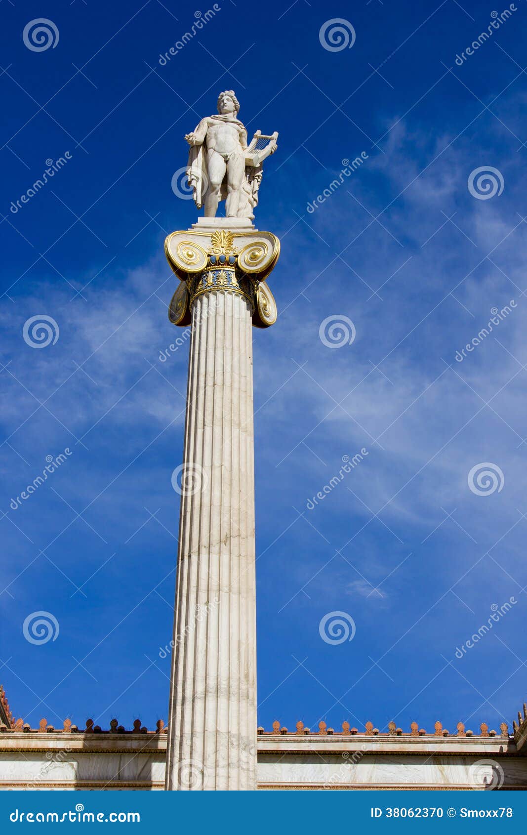 Ancient Greek Statue on a Column Stock Photo - Image of hellenic, white ...