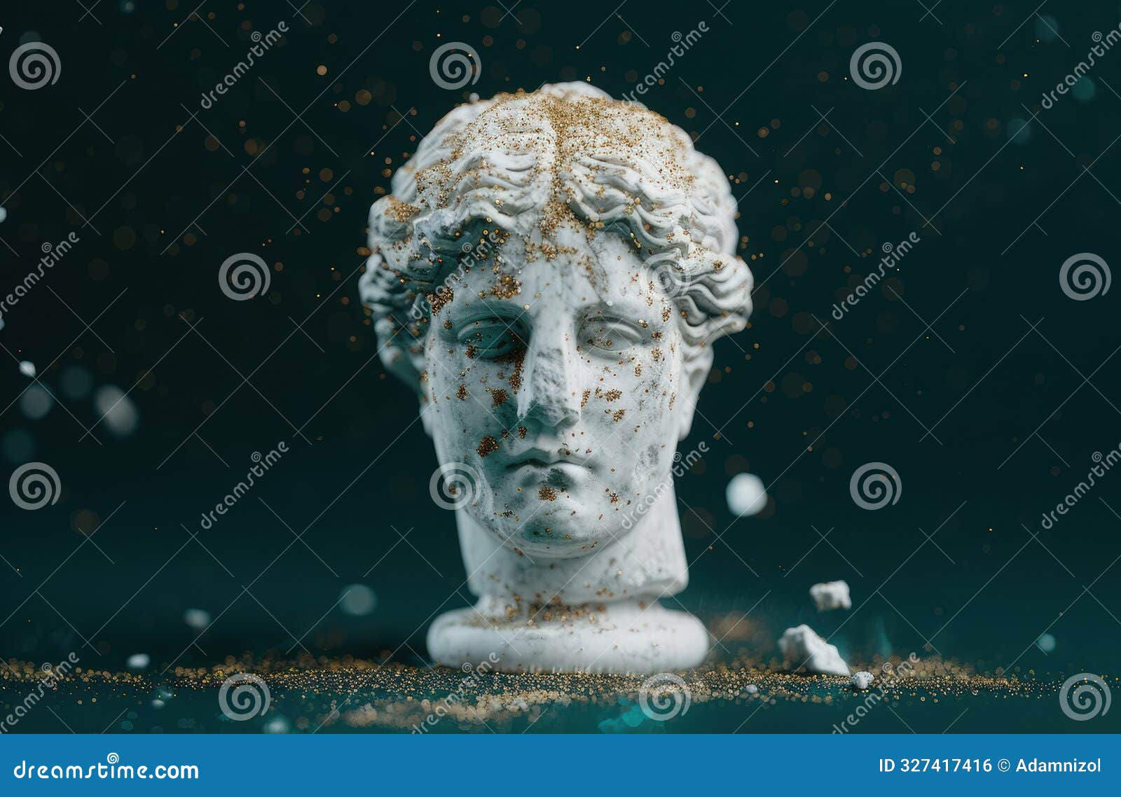 Ancient Greek Statue Covered in Glitter Stock Illustration ...