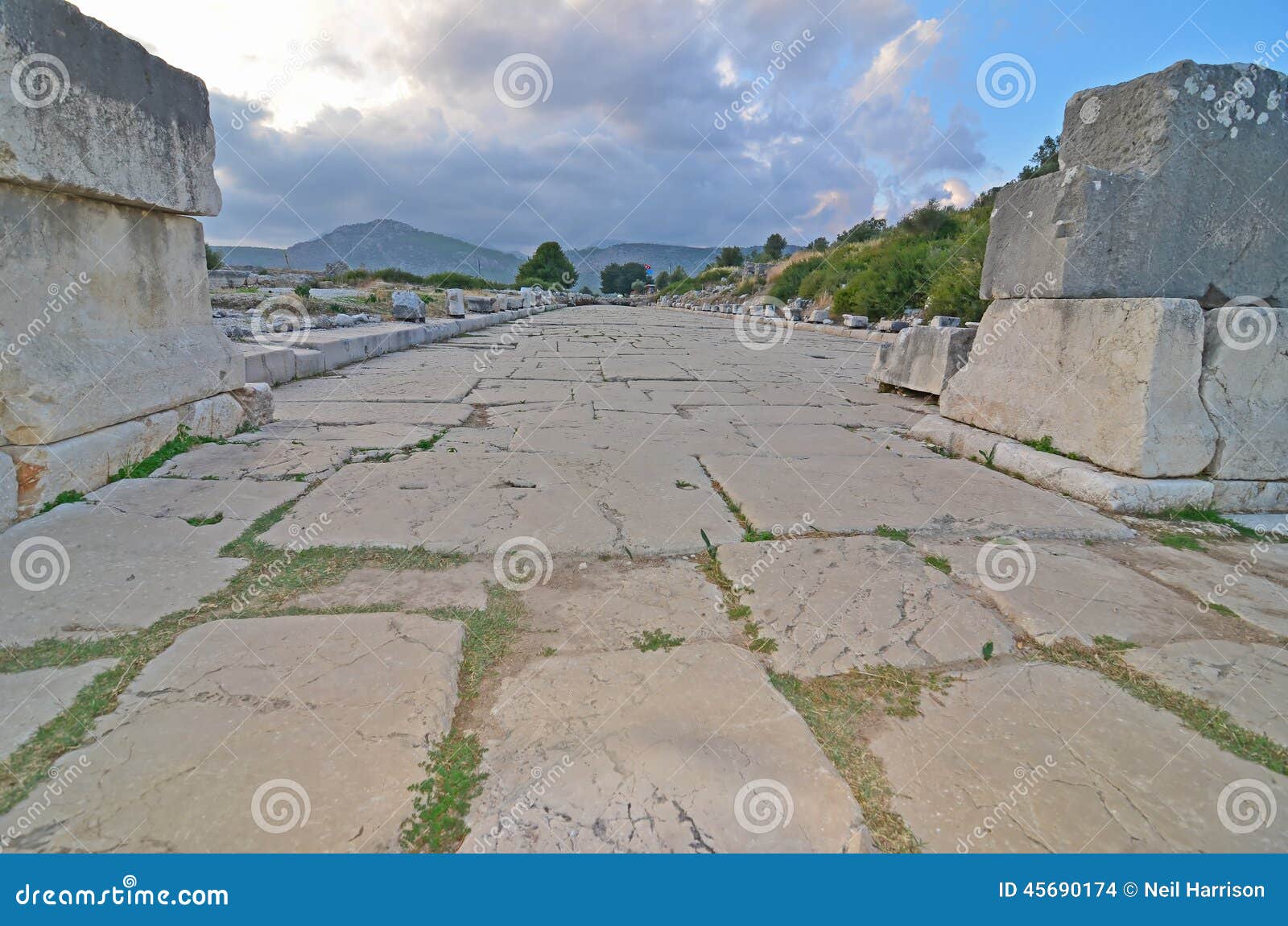 Ancient Greek Street stock photo. Image of paving, stones - 45690174