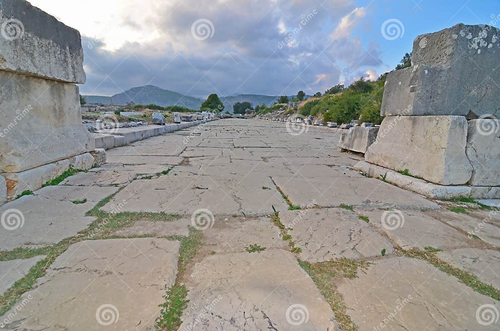 Ancient Greek Street stock photo. Image of paving, stones - 45690174