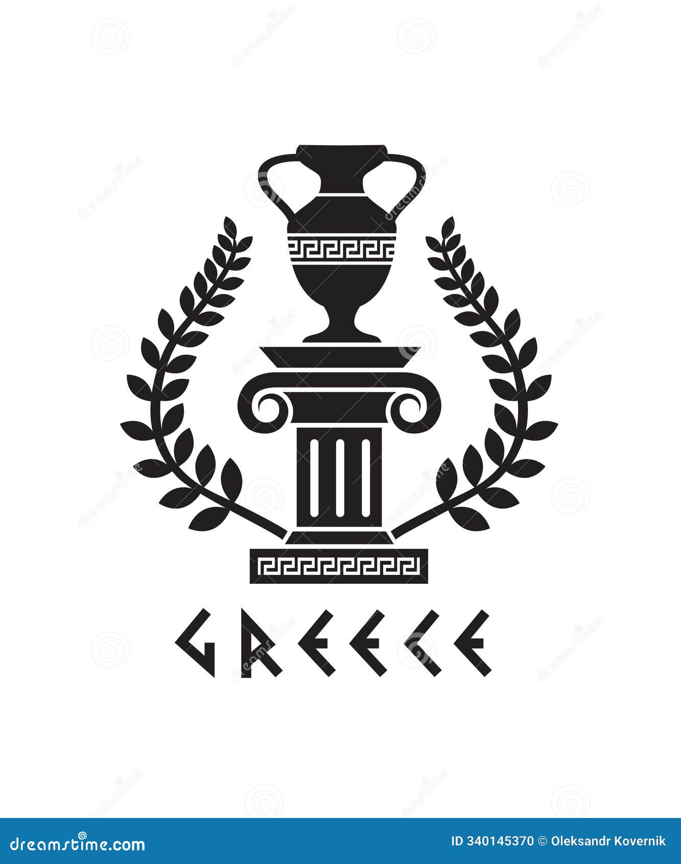 Ancient greek symbol stock illustration. Illustration of wine - 340145370