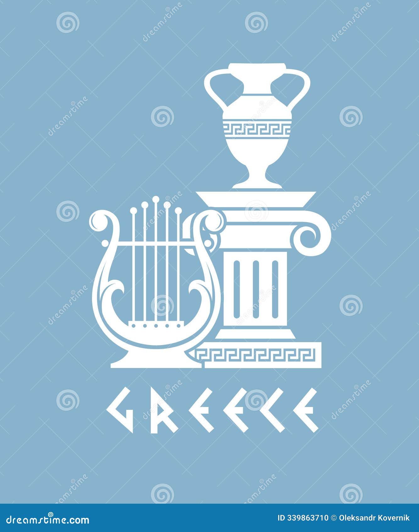Ancient greek symbol stock illustration. Illustration of retro - 339863710