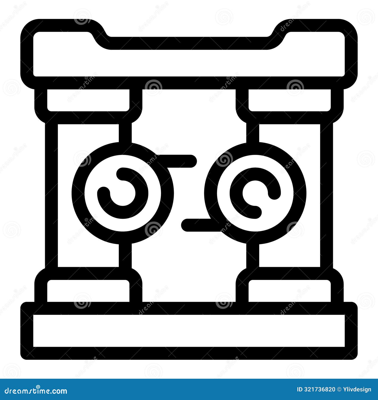 Ancient Greek Temple with Columns Holding Rotating Circular Objects ...