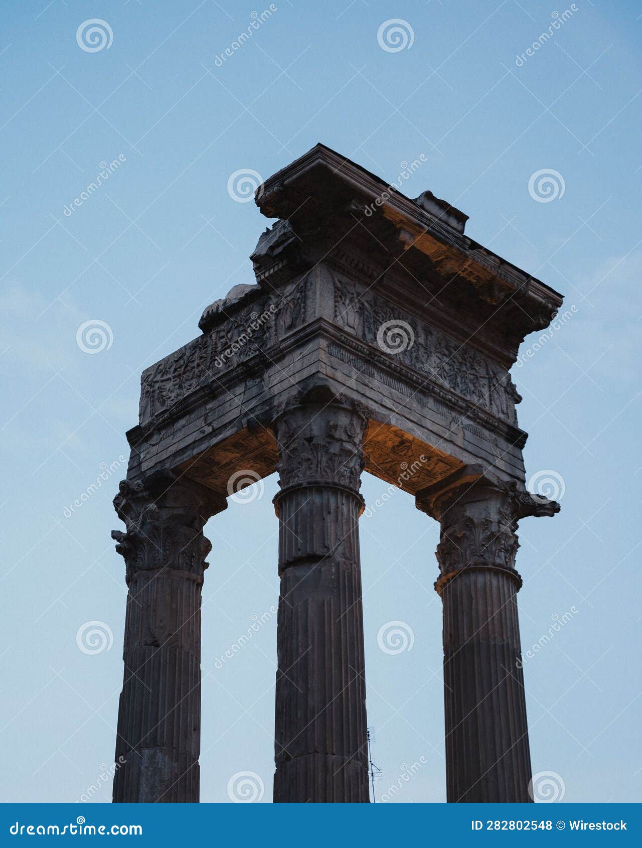 Greek Temple Located in Rome, Italy Stock Photo - Image of majestic ...