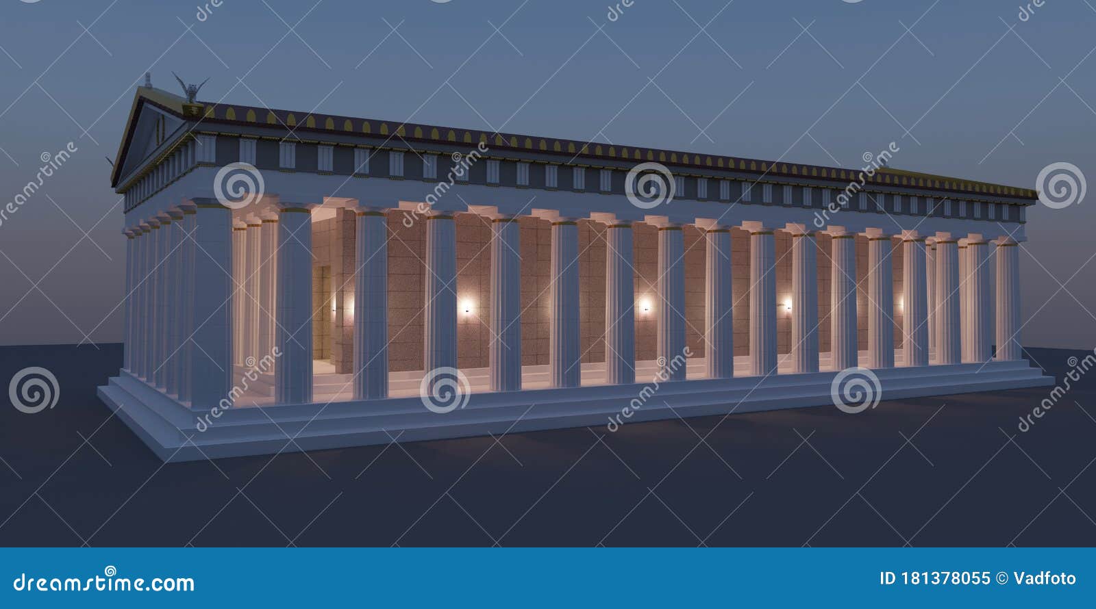 Ancient Greek Temple, Visualization, 3D Illustration Stock Illustration ...
