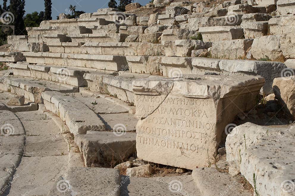 The Ancient Greek Text on a Stone Stock Photo - Image of historical ...
