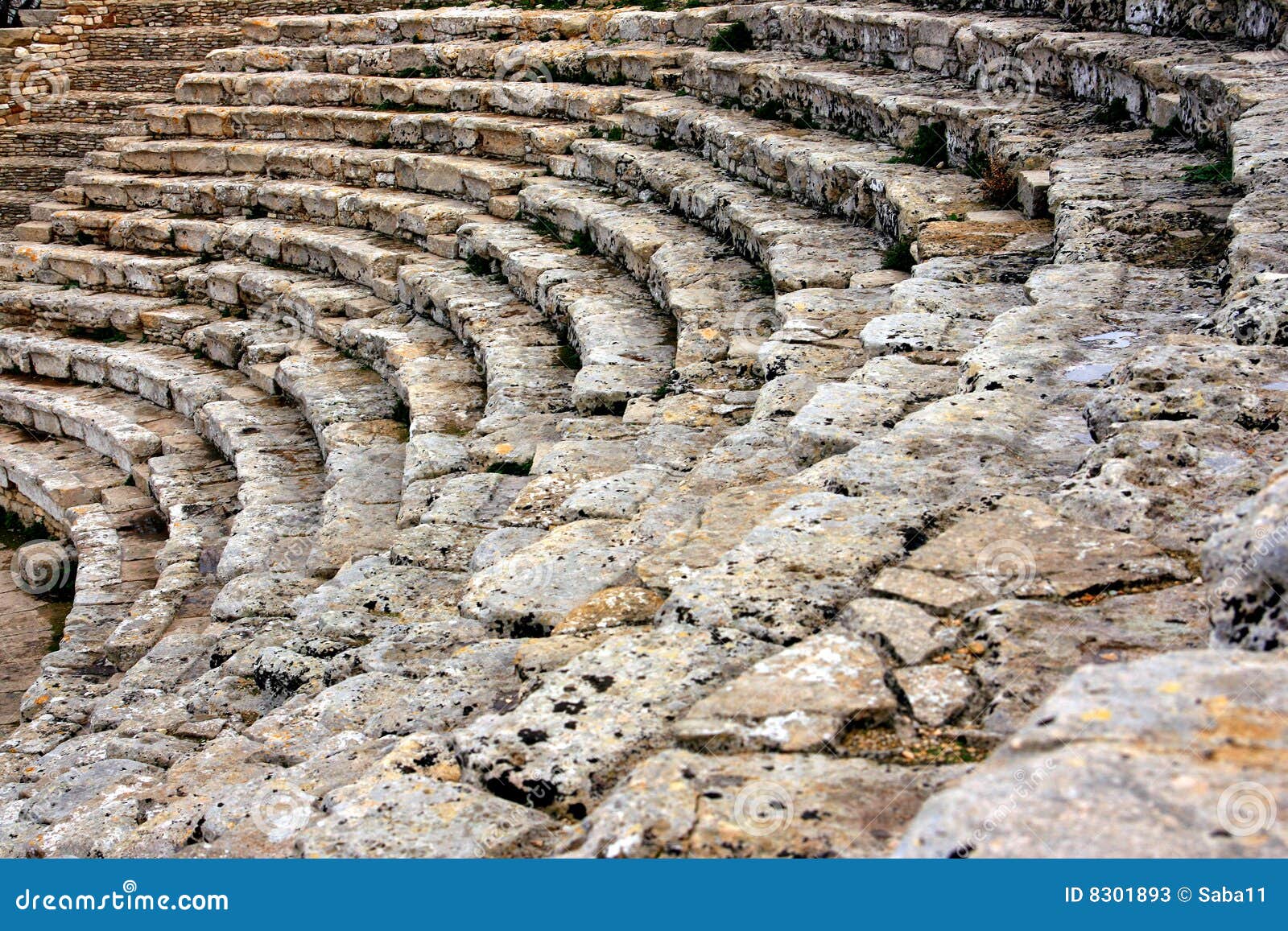 Ancient Greek Theater Marble Stairs, Sicily Stock Image - Image of ...