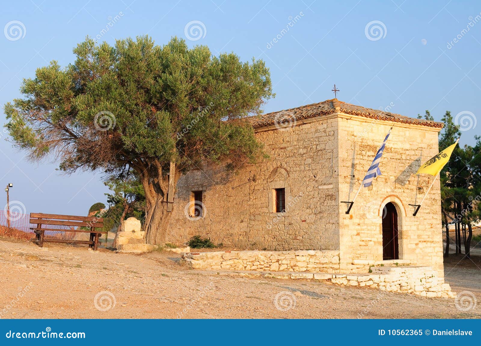 Ancient Greek Tower at Sunset. Stock Image - Image of tower, greece ...